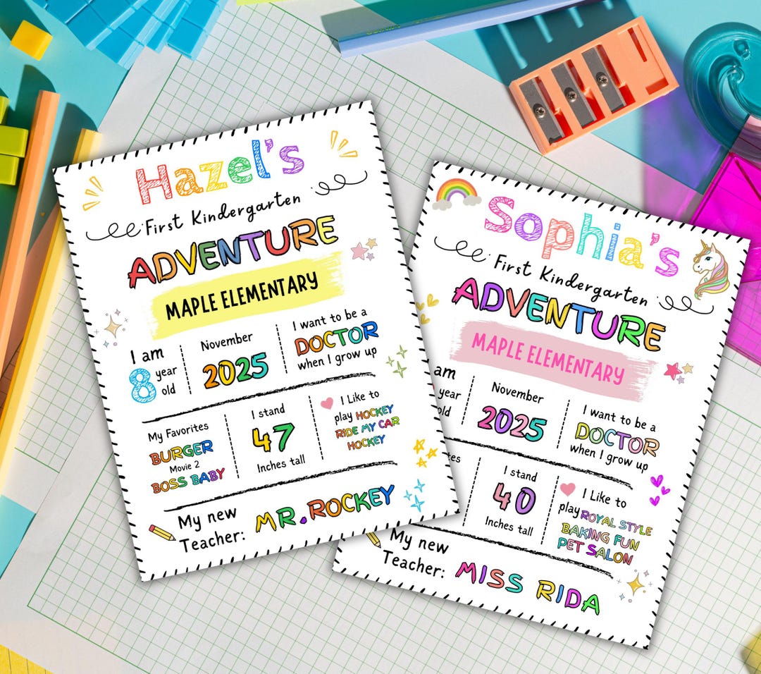 Back to School Sign Template, Editable First Day of School Sign ...