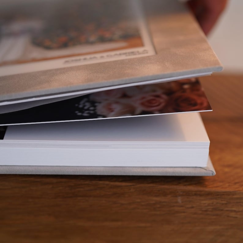 Elegant Wedding Album in Black Onyx Linen and Acrylic Photo Inserts - Etsy