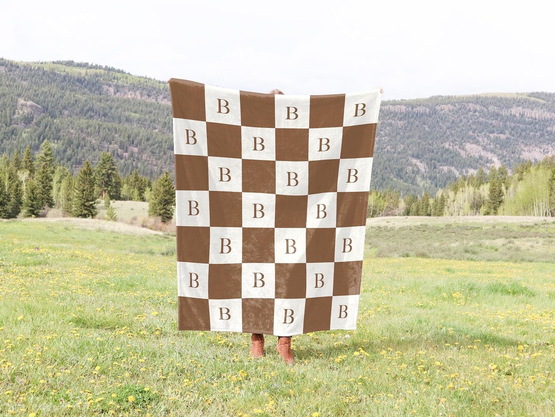 Custom Initial Name Blanket, Personalized Plush Throw, Letter Monogram ...