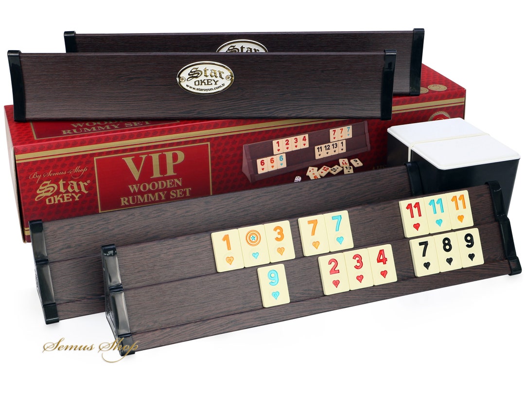Star V.I.P Wooden Rummy Set VIP OKEY With Melamine Stones Ahsap Okey ...