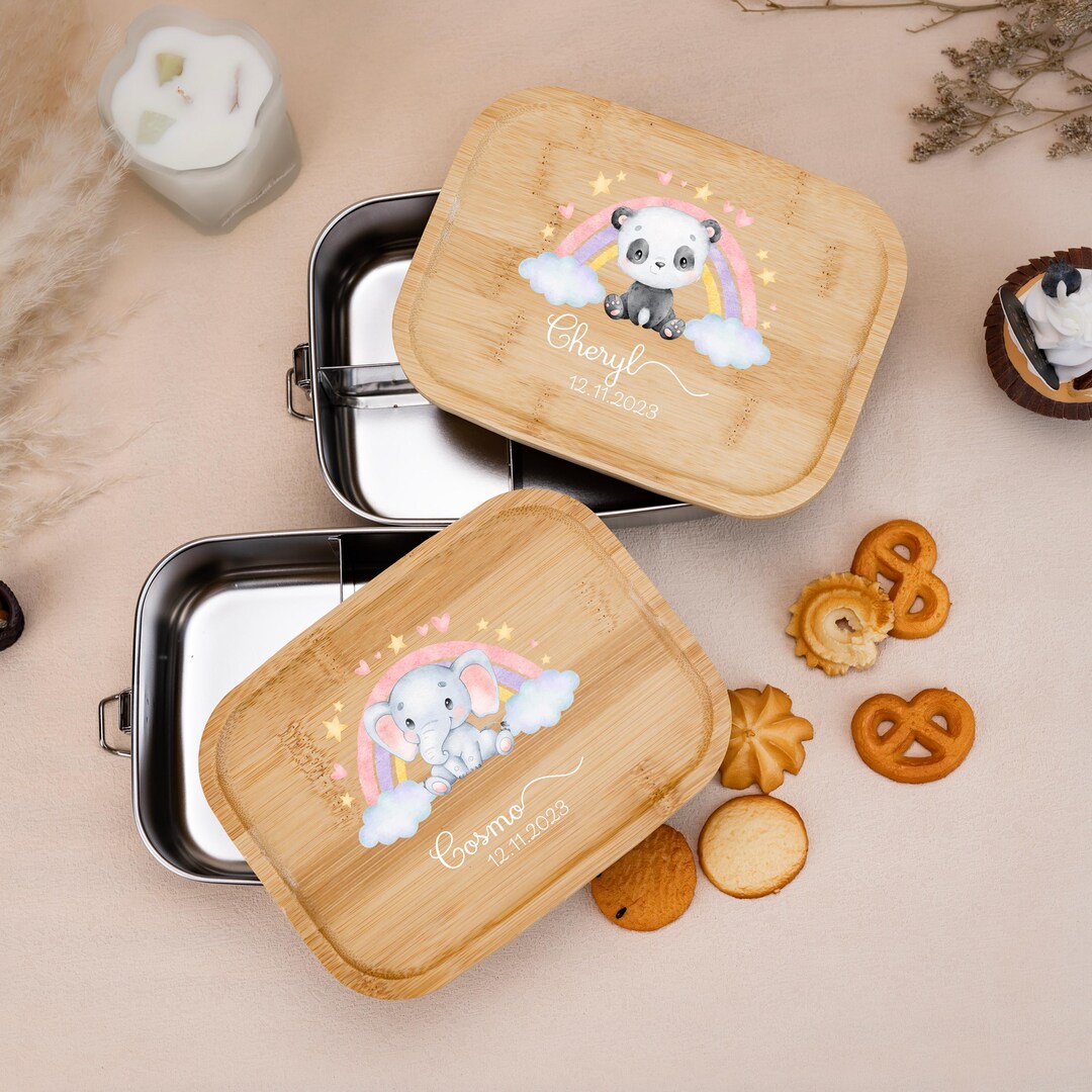 Personalized Lunch Boxes for Kids, Custom Name Snack Boxes, Animal ...