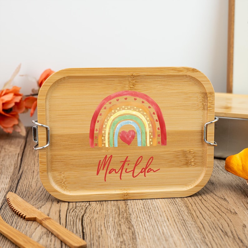 Personalized Rainbow Lunch Box for Children, Back to School Gift ...