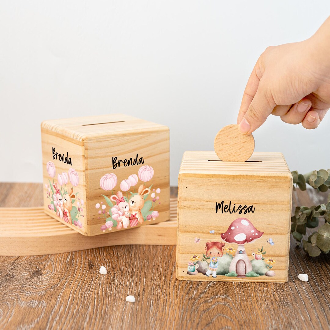 Customised Cartoon Animal Bank, Customised Name Bank, Personalised ...