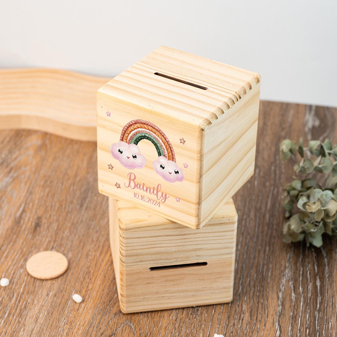Child Money Box Personalized,kids and Baby Money Box,wooden Money Box ...