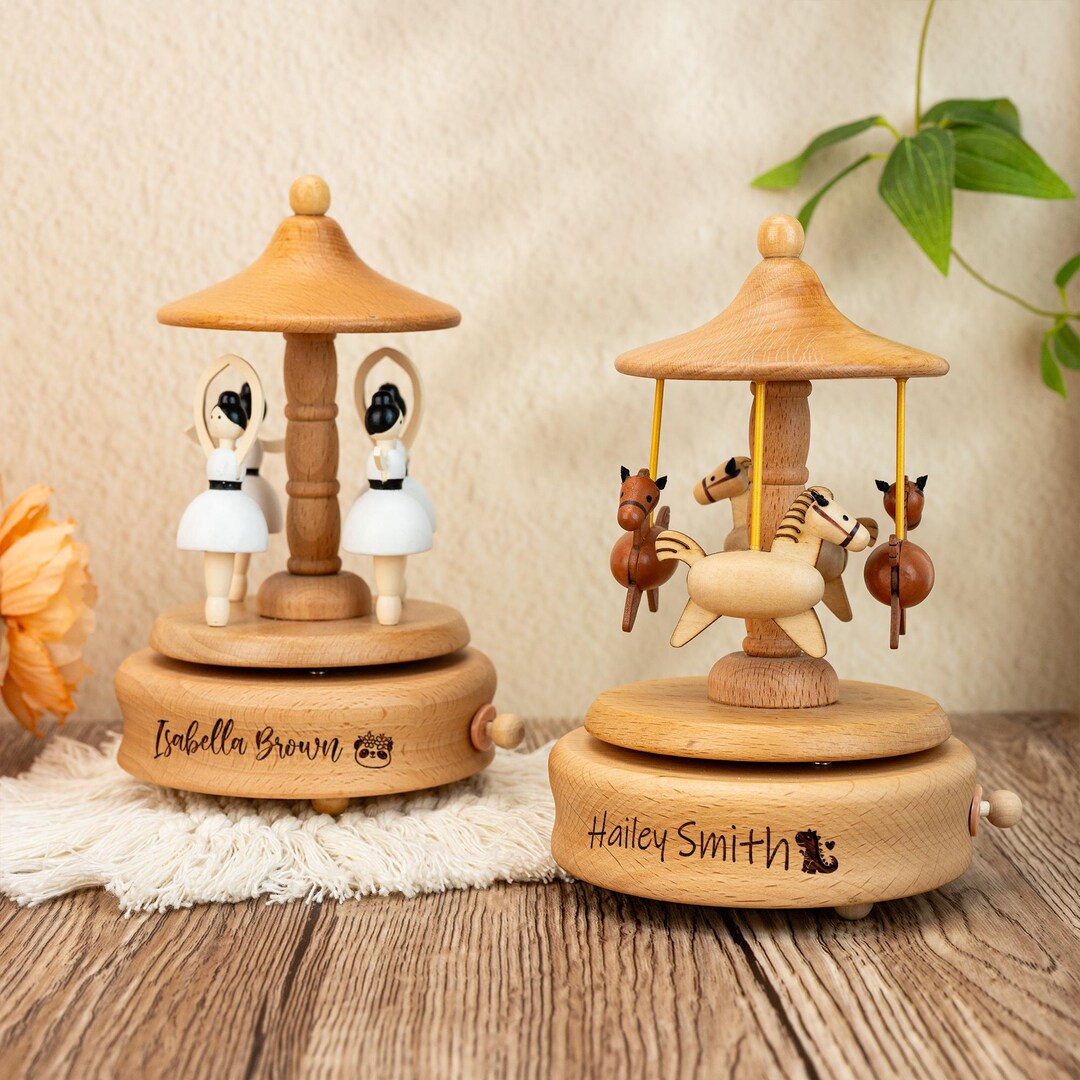 Custom Wooden Train Music Box, Wooden Baby Toys, Personalized Wooden ...