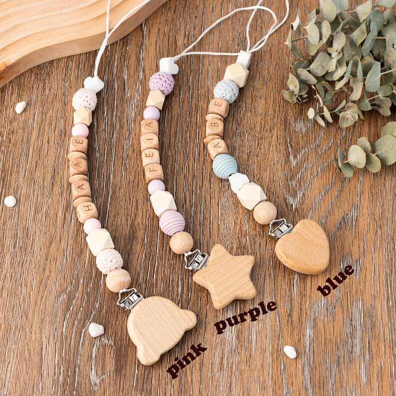 Personalized Wooden Pacifier Clipcustom Baby Pacifier Clip,newborn ...