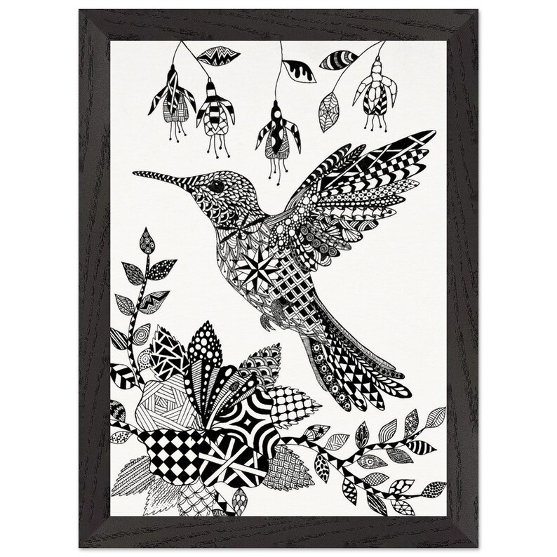 Zentangle Hummingbird Wall Art - Etsy