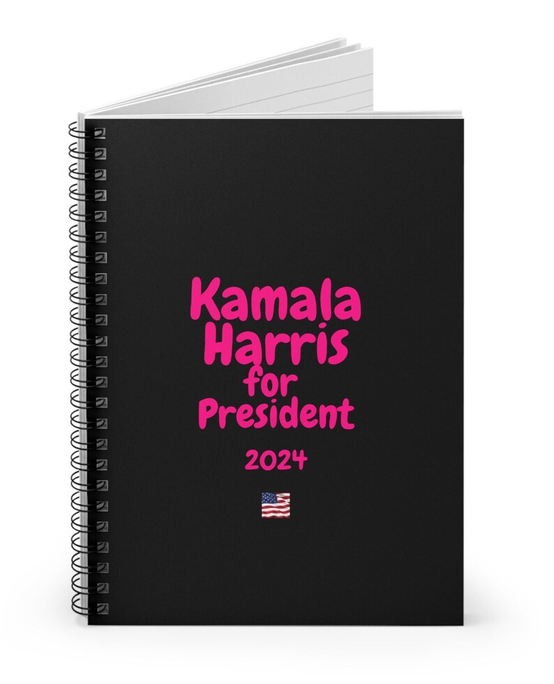 Kamala Harris for President Spiral Notebook Unique Black With Pink ...