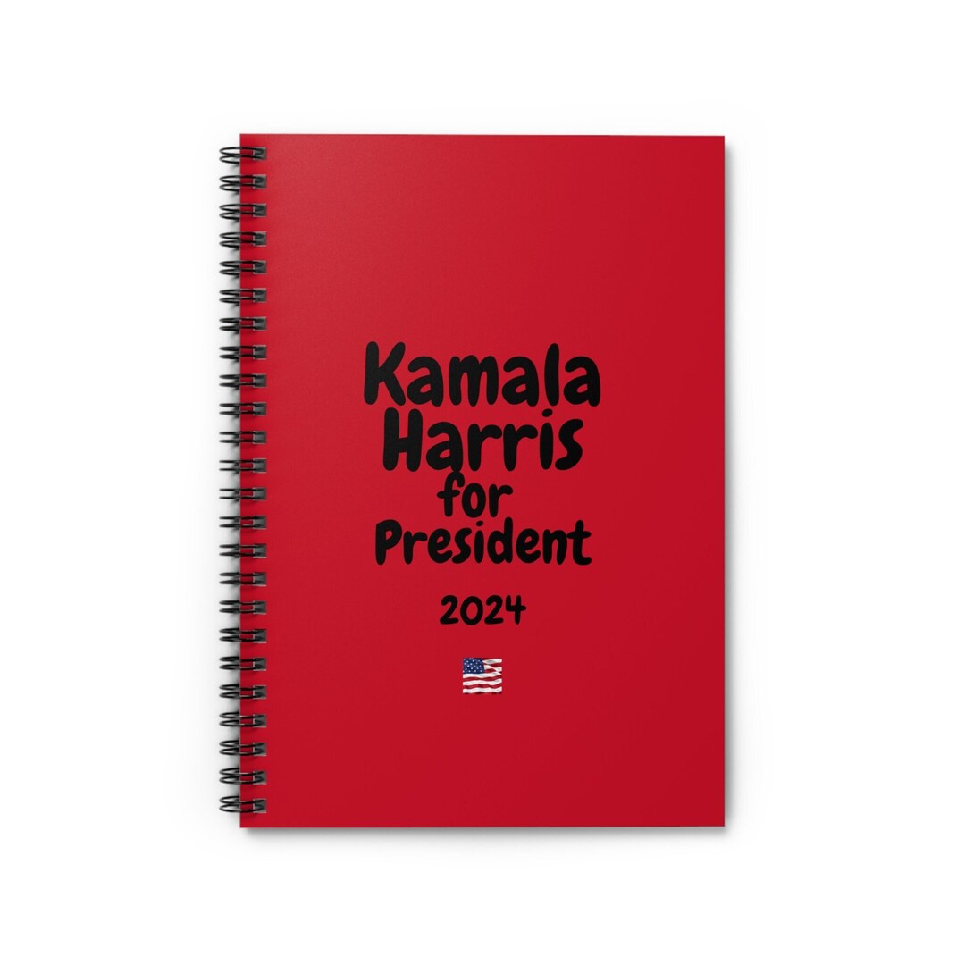 Kamala Harris for President Spiral Notebook Ruled Lined Red Notebook ...