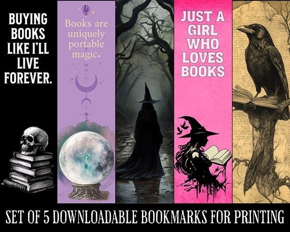 Printable Bookmarks, Custom Bookmark, Bookmark PNG, Book Club Gifts ...