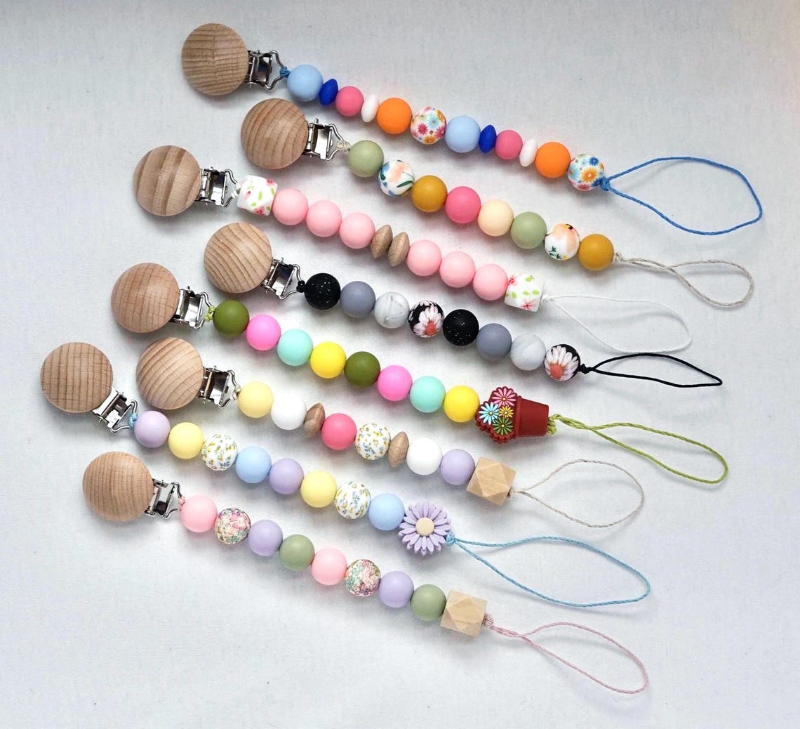Flower Variety Pacifier Clip/ Floral Pacifier Clip/ Newborn Pacifier ...