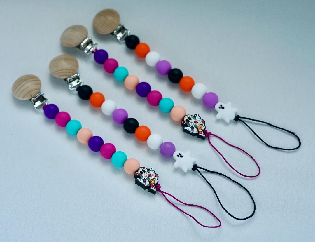 Halloween Pacifier Clip/ Ghost Pacifier Clip/ Newborn Pacifier Clip ...