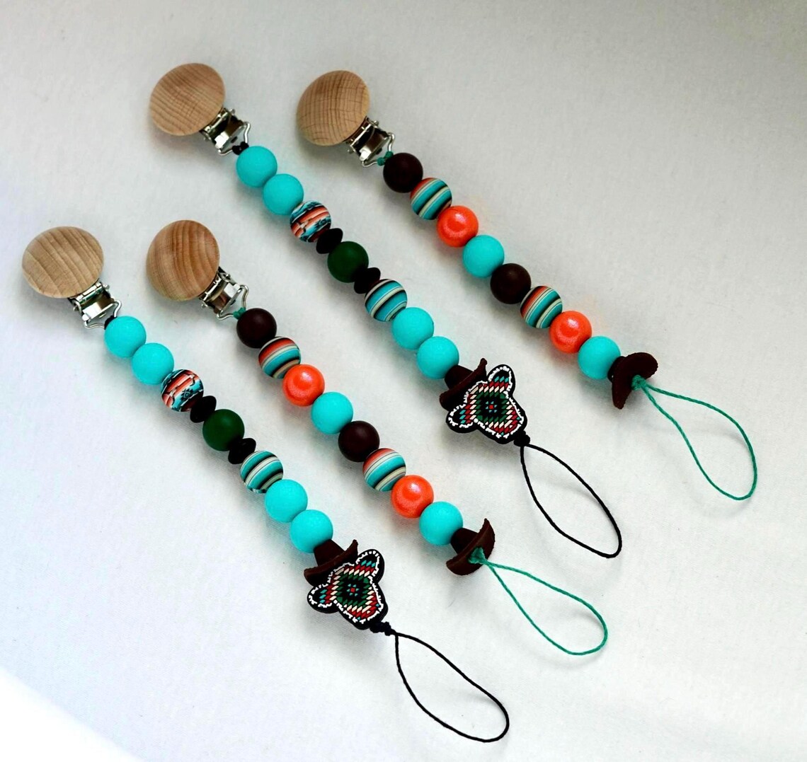 Western Pacifier Clip/ Pacifier Clip/ Newborn Pacifier Clip/ Baby ...