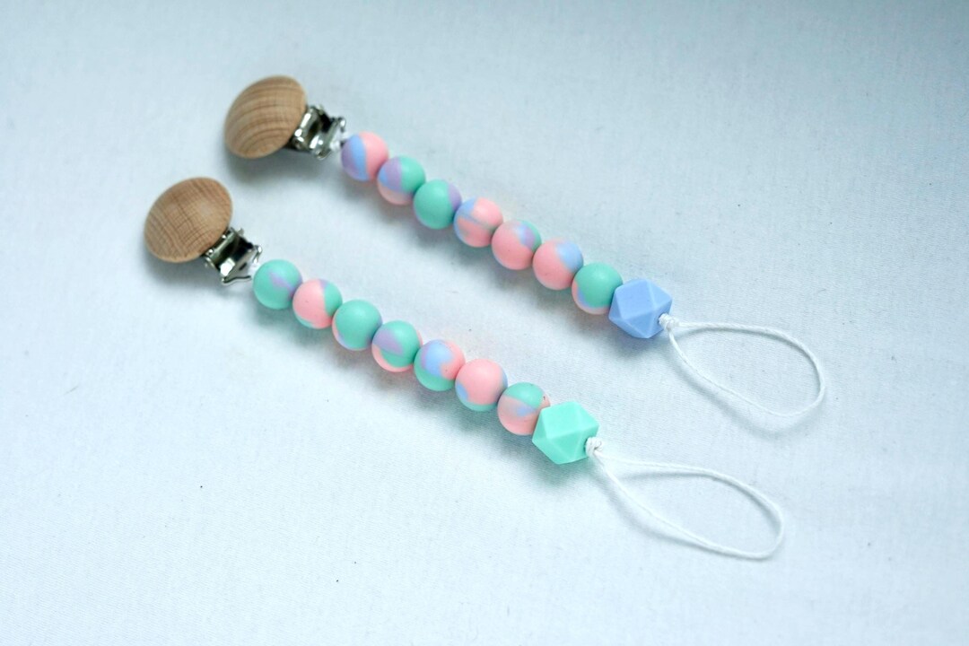 Pastel Pacifier Clip/ Pacifier Clip/ Newborn Pacifier Clip/ Baby Shower ...