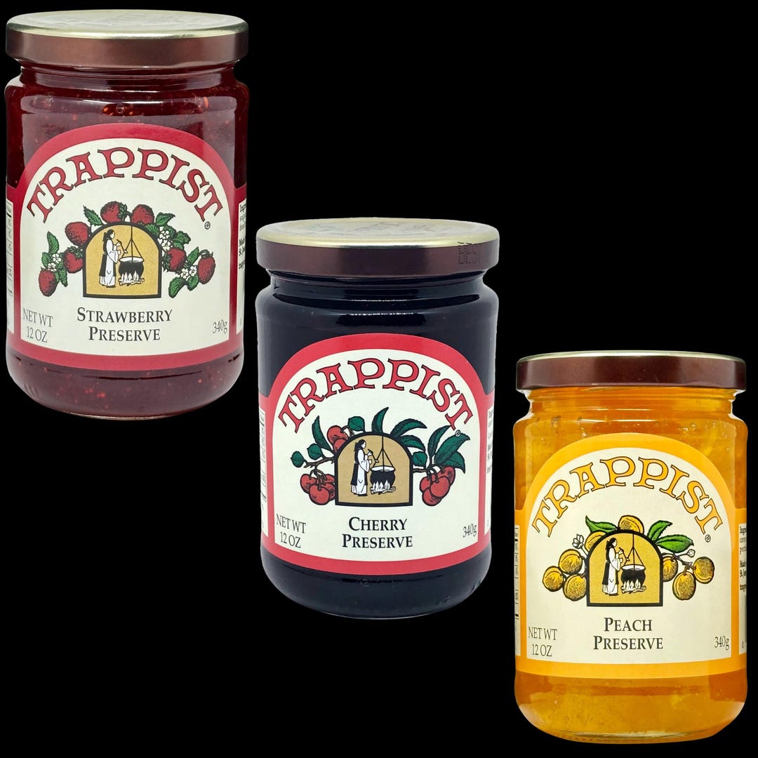 Trappist Preserves Sumer Variety Pack Strawberry, Cherry, Peach - Etsy