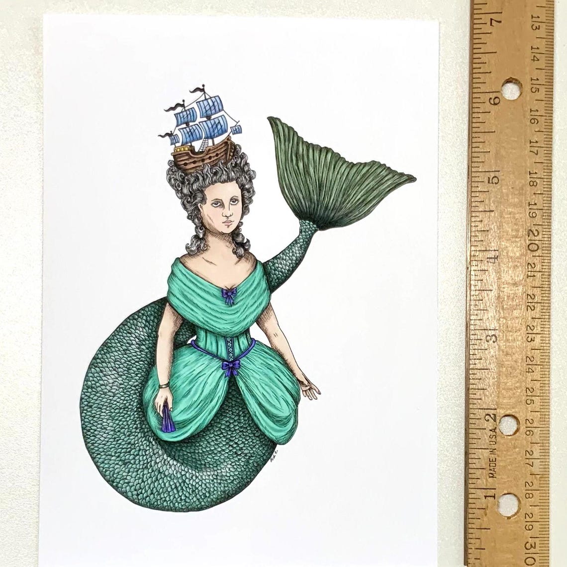 Marie Antoinette Inspired Mermaid Giclee Fine Art Print - Etsy