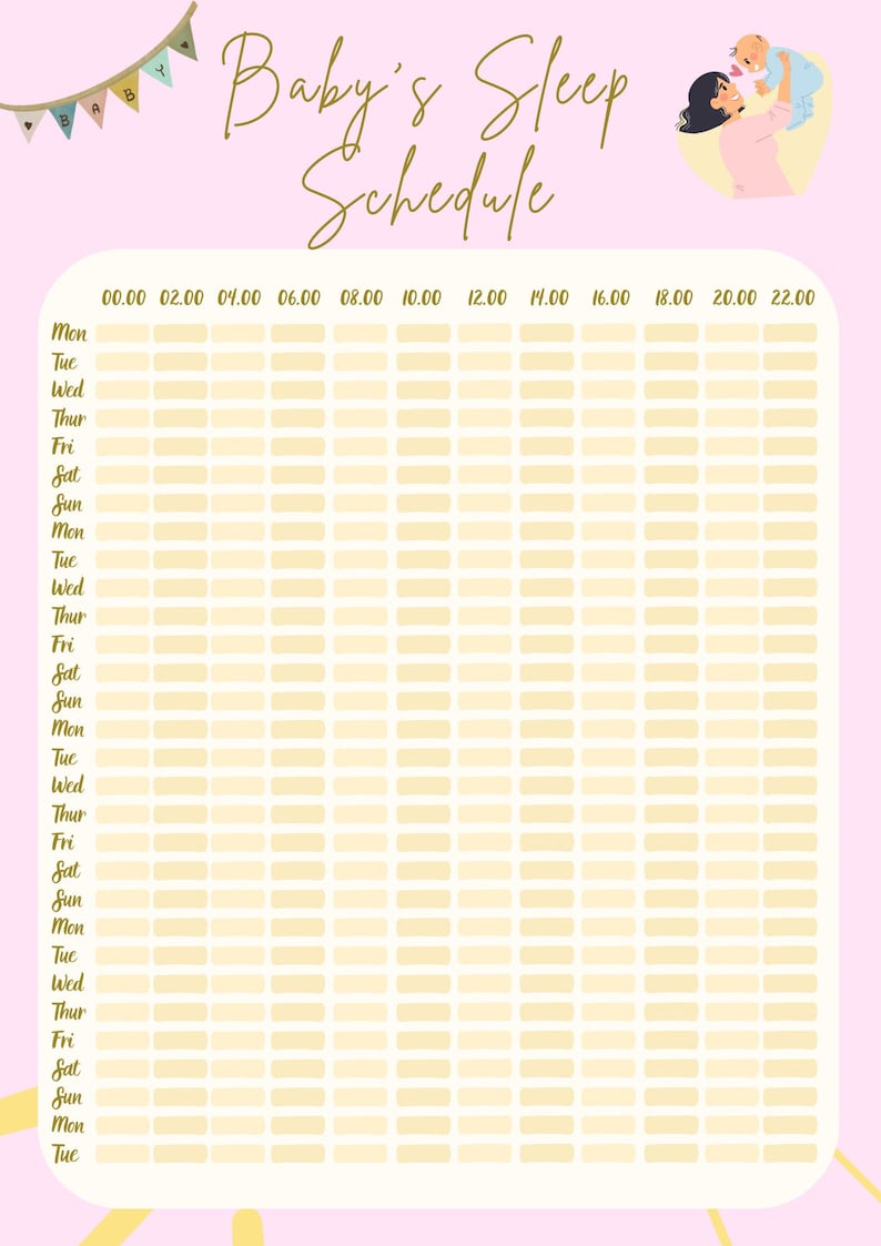 Baby's Sleep Schedule and Planner - Etsy