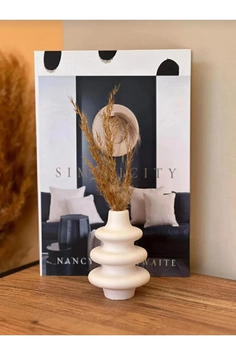 Set of 3 Tiny Circle Ceramic Vase, Small Donut Vase, Nordic Style ...