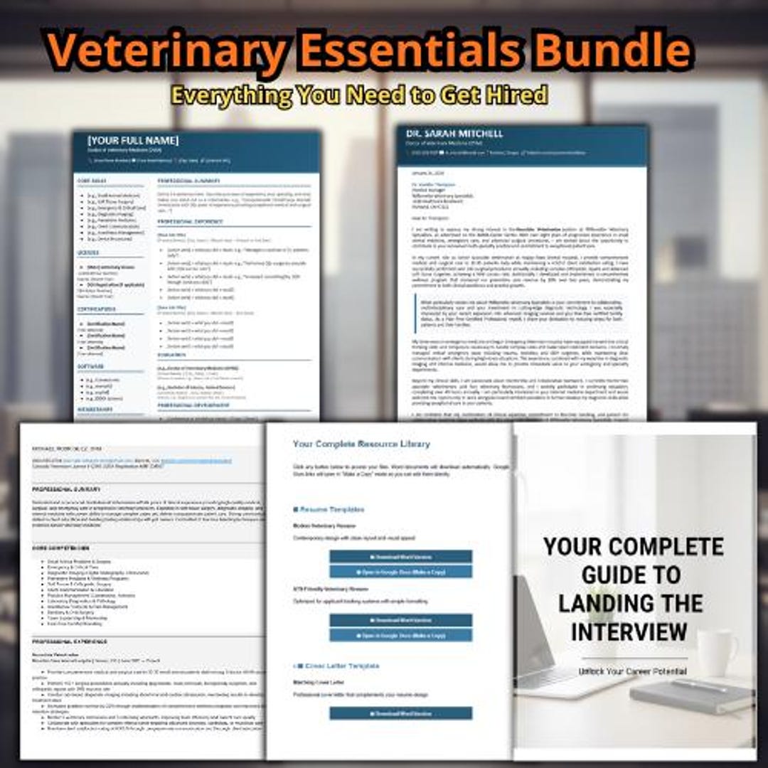 Veterinary Resume Template | Modern and Ats-friendly CV for Vets ...