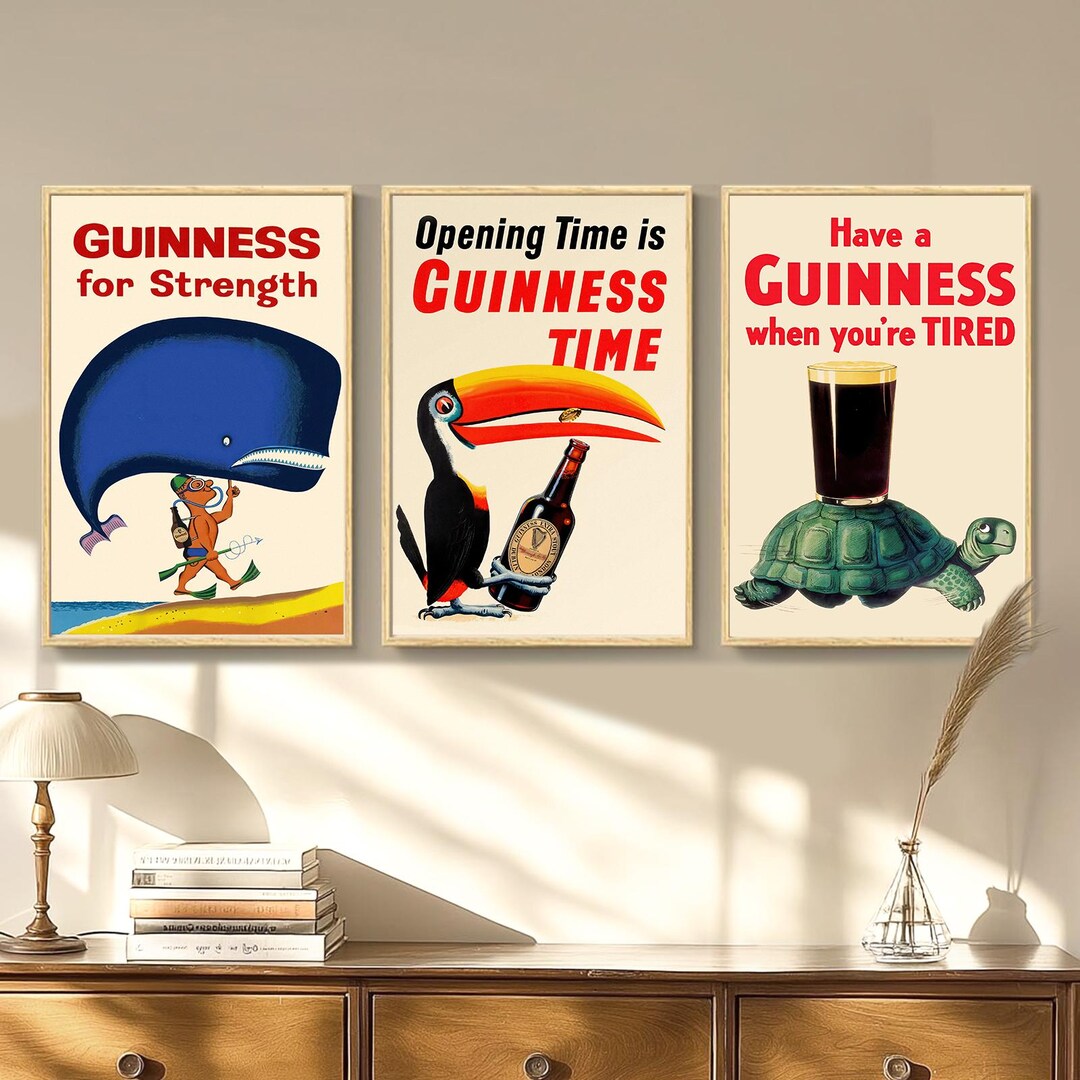 Have A Guinness When You're Tired Art Poster, Retro Guinness Wall Art ...