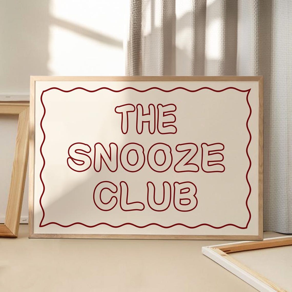 The Snooze Club Art Poster, Trendy Wall Art, Apartment Aesthetic Decor ...