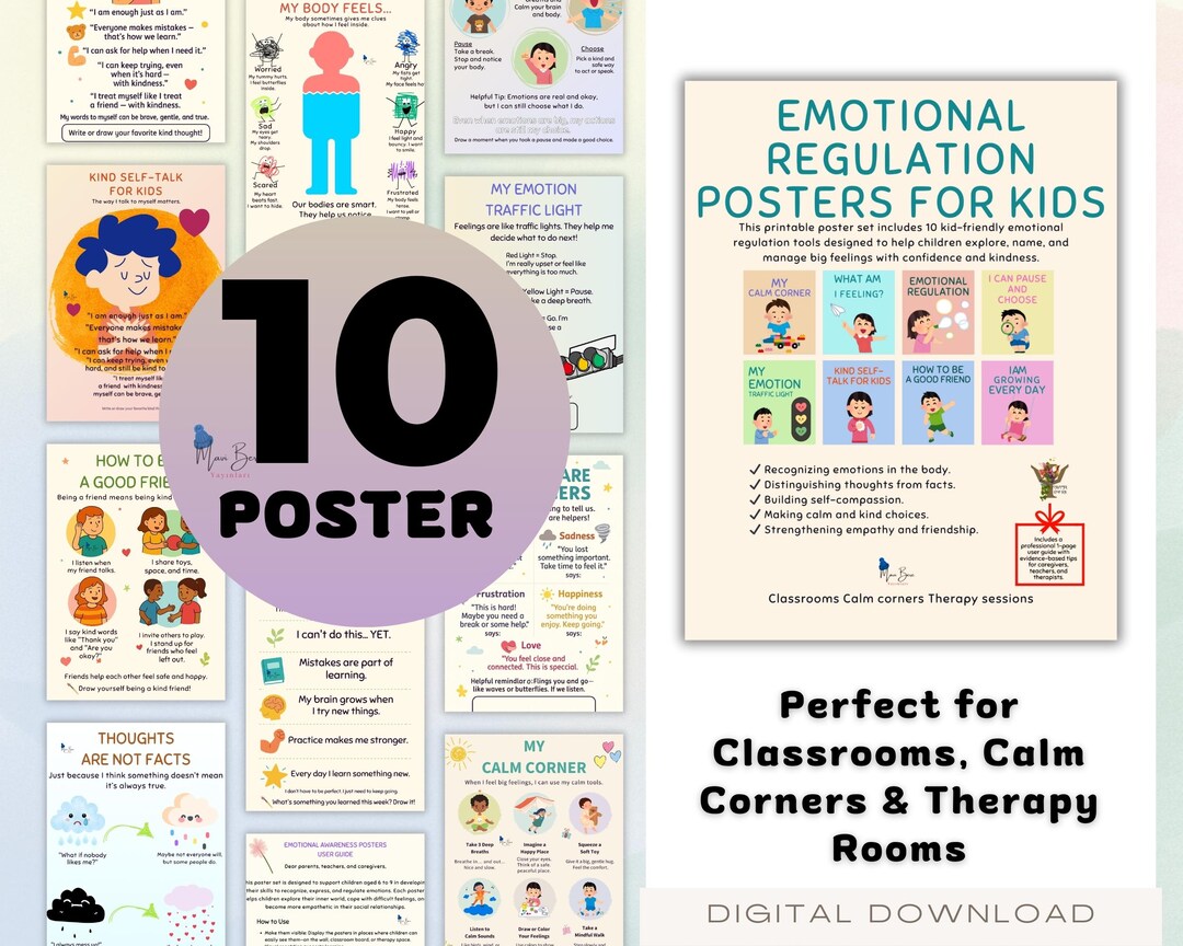 Emotional Regulation Posters for Kids: SEL Calm Corner Visuals (PDF ...