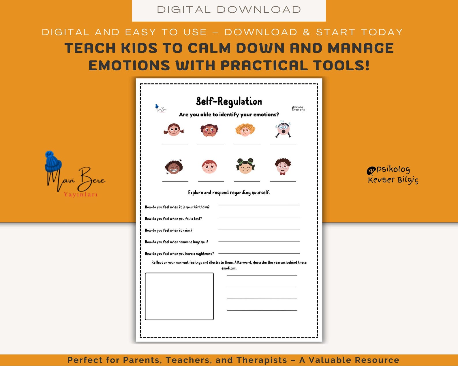 Self Regulation Worksheets for Kids, Social Emotional Learning, Coping ...