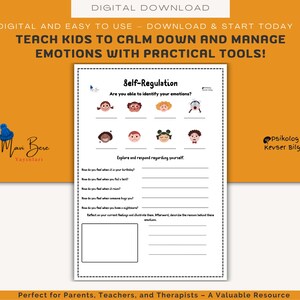 Self Regulation Worksheets for Kids, Social Emotional Learning, Coping ...