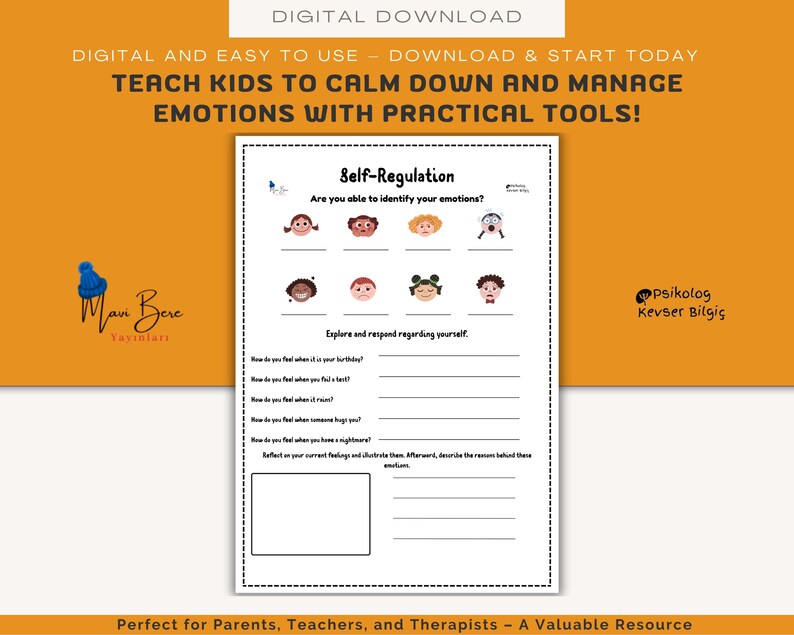 Self Regulation Worksheets for Kids, Social Emotional Learning, Coping ...