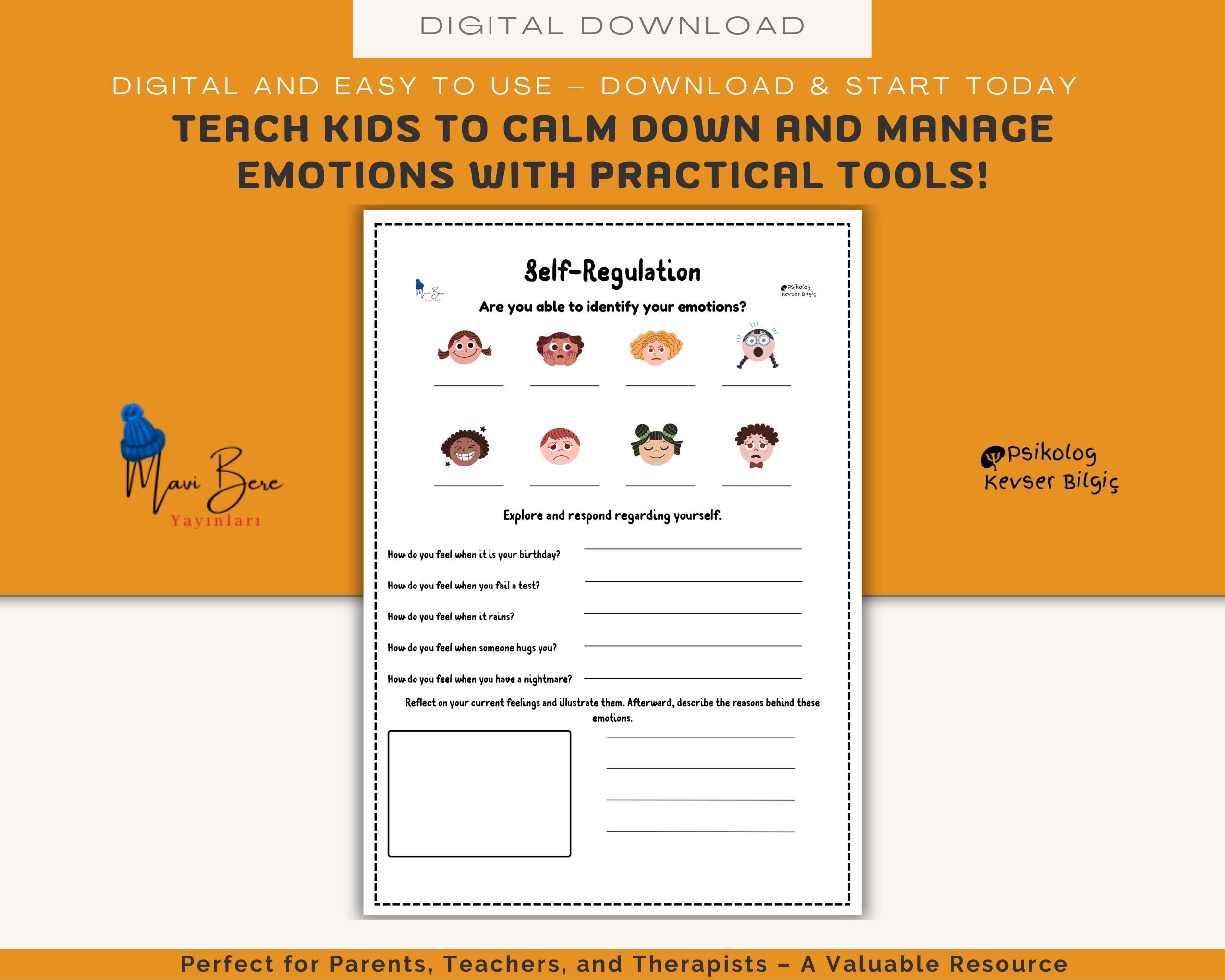 Self-regulation Worksheets for Kids, Social Emotional Learning ...