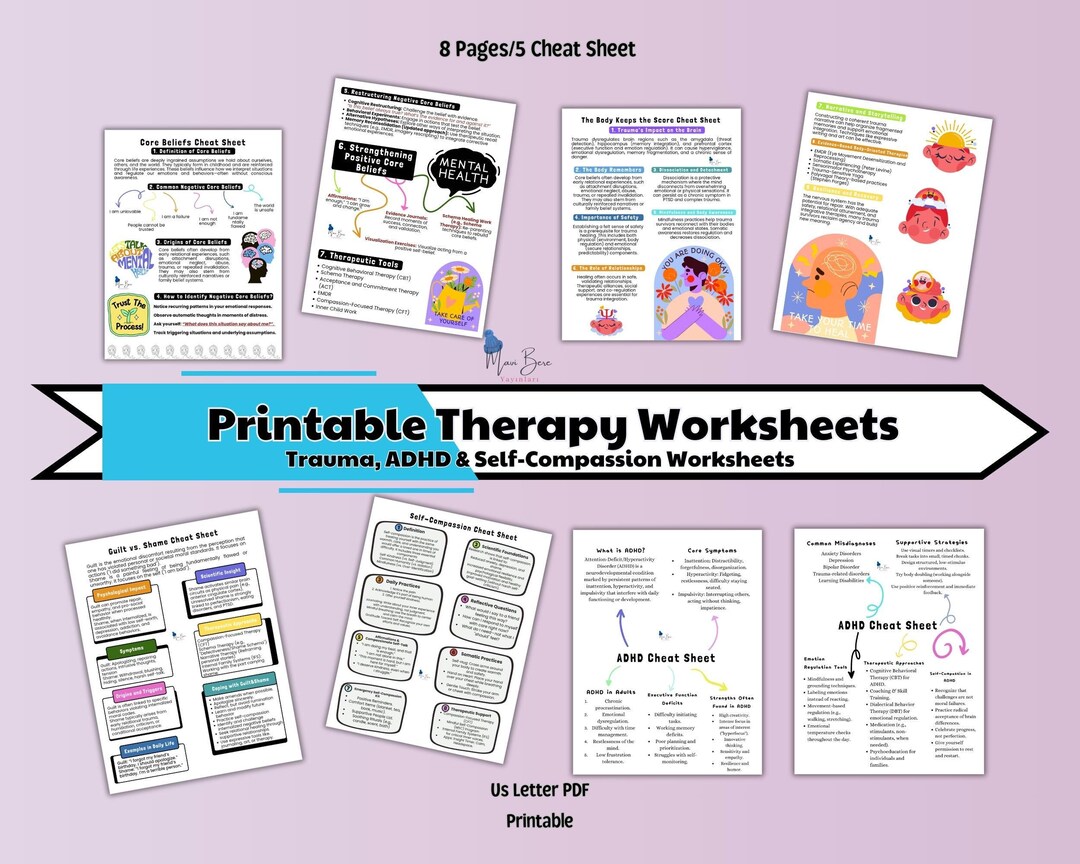 CBT Therapy Worksheets: Mental Health, Teens & Adults (PDF) - Etsy