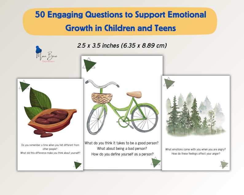 Therapy Question Cards for Kids, Counseling Flash Cards, Conversation ...