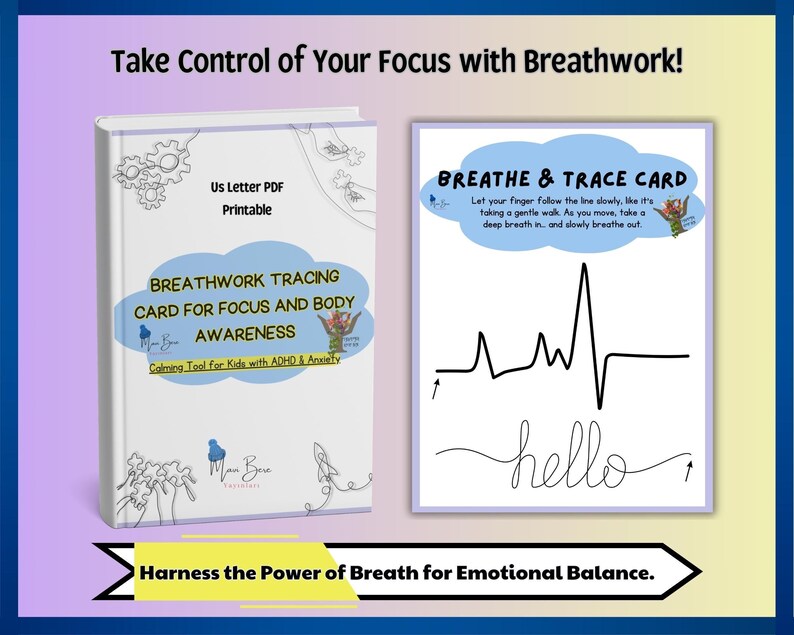 Printable Breathing Exercises for Focus and Calm, Therapy Tools for ...