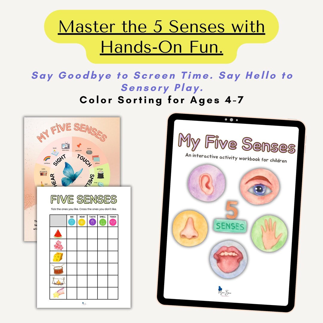 Five Senses Activity, Montessori Homeschool Printable, Science ...