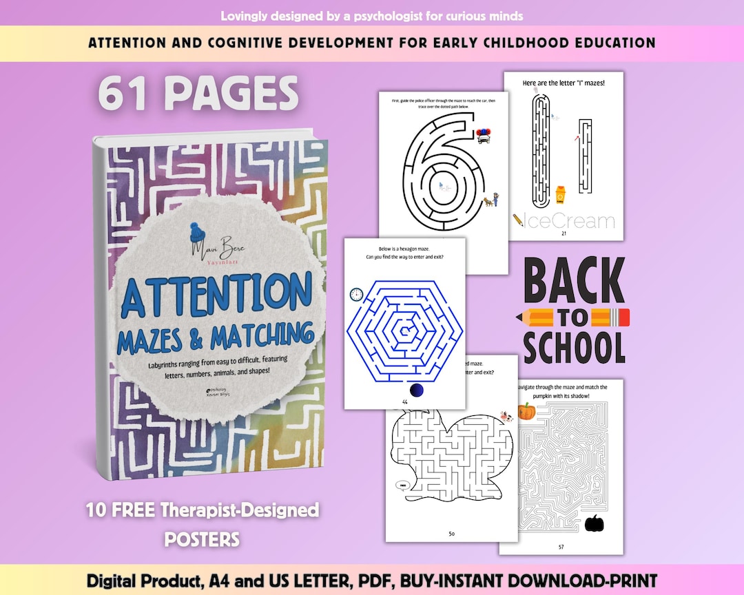 Engaging Maze Workbook for Children | Educational Activity Sheets ...