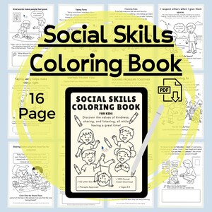 Social Skills Coloring Book for Kids, Emotional Learning Activities ...