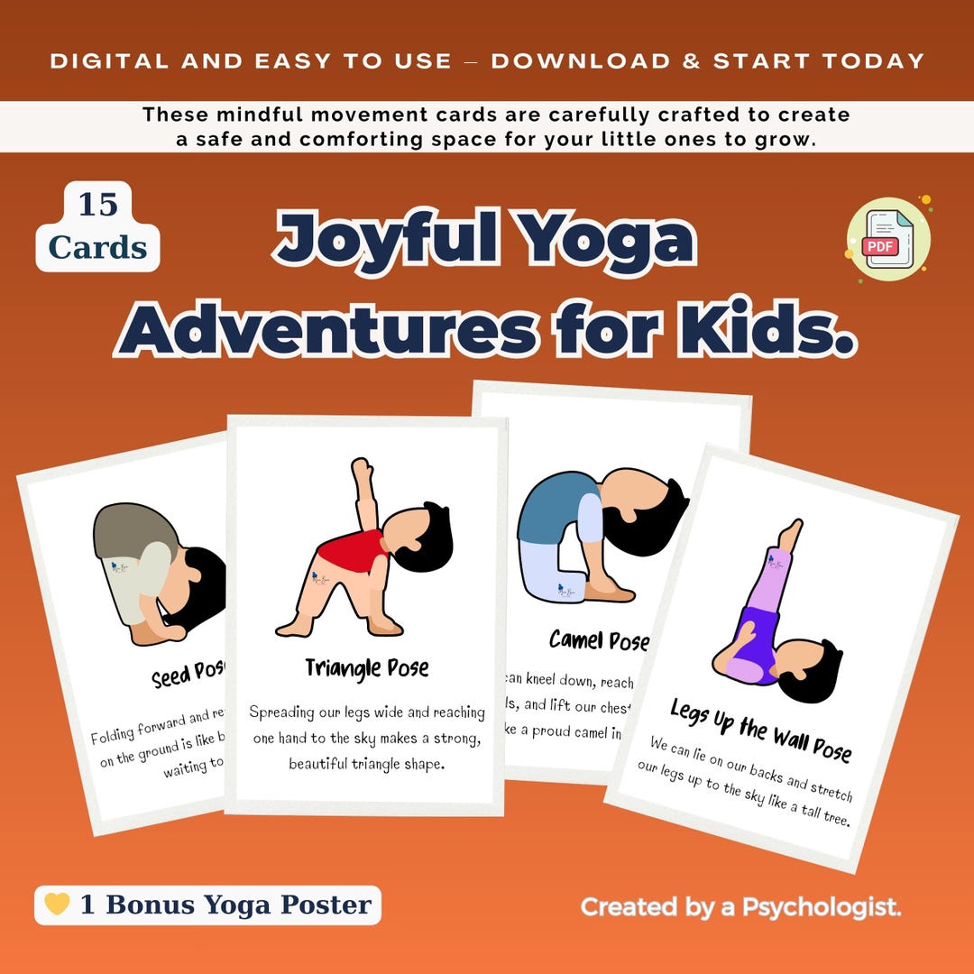 Kids Yoga Flashcards: Montessori Poses, Calming Routine, Emotional ...