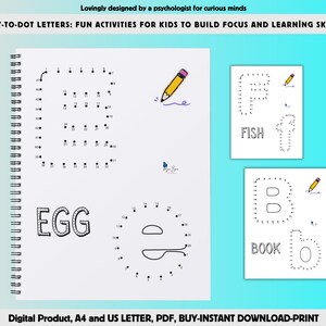 Preschool Dot-to-dot Alphabet Activities, Digital Download , Tracing ...
