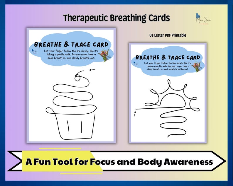 Printable Breathing Exercises for Focus and Calm, Therapy Tools for ...