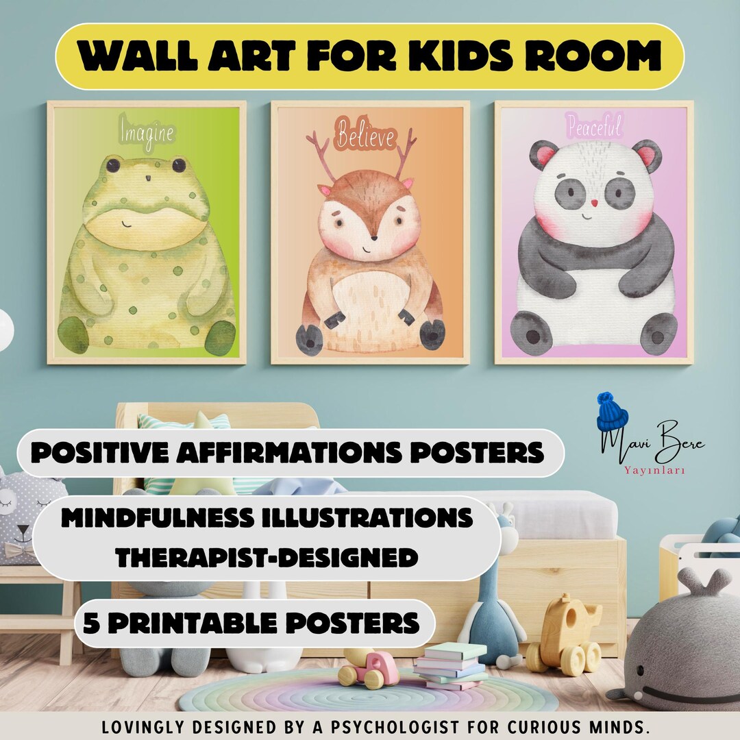 Positive Affirmation Animal Posters , Mindful Wall Art Prints ...