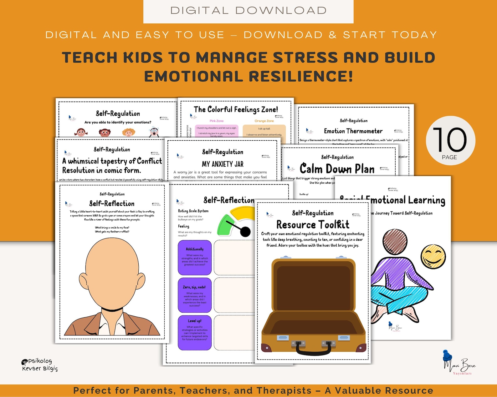 Self Regulation Worksheets for Kids, Social Emotional Learning, Coping ...