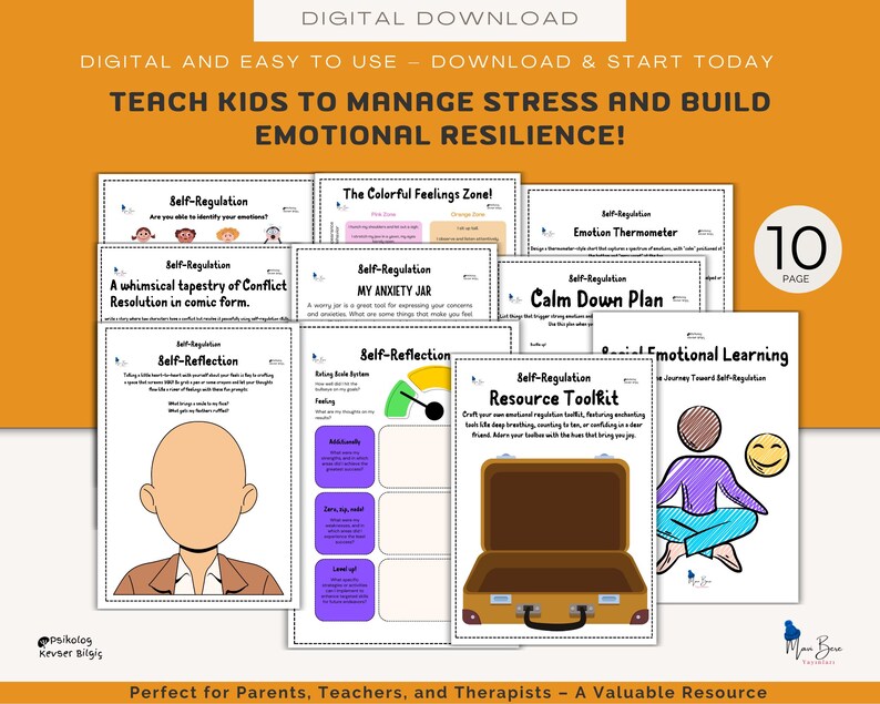 Self-regulation Worksheets for Kids, Social Emotional Learning ...