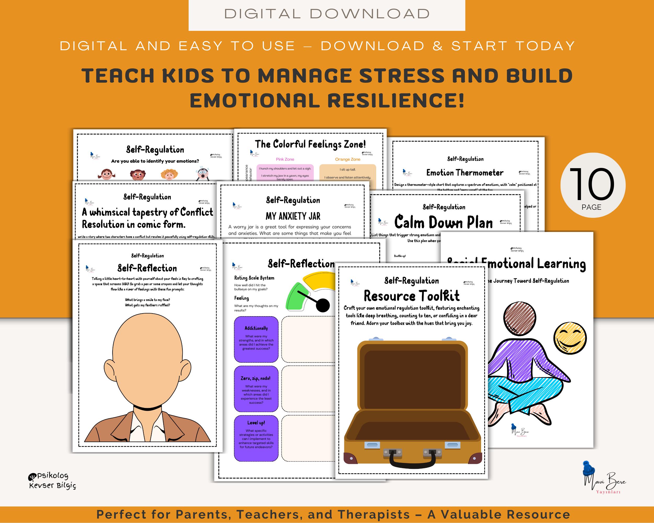 Self-regulation Worksheets for Kids, Social Emotional Learning ...