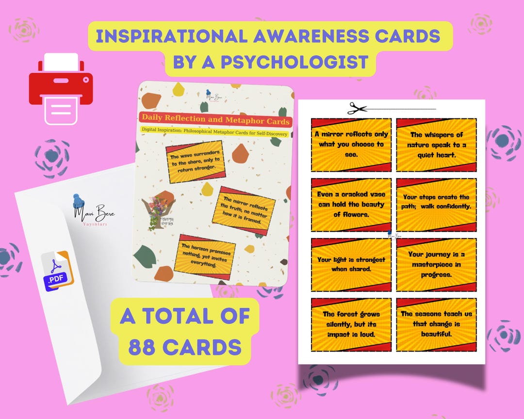 Daily Mindfulness Card Deck , 88 Printable Self Awareness Cards for ...