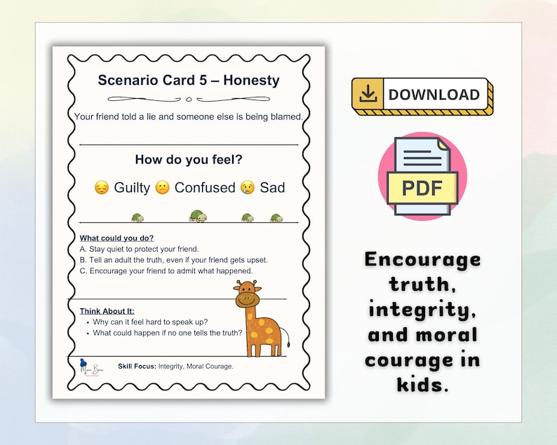 Problem Solving & SEL Printable Cards for Kids: Empathy, Growth Mindset ...