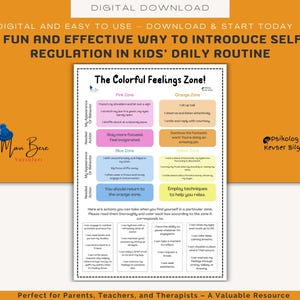 Self-regulation Worksheets for Kids, Social Emotional Learning ...