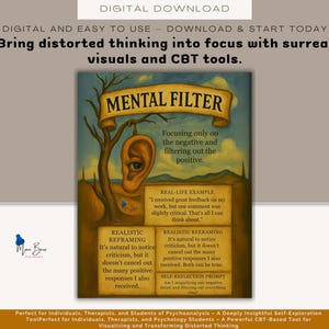 Mental Health Printables, CBT Cognitive Distortions Worksheet, CBT Self ...