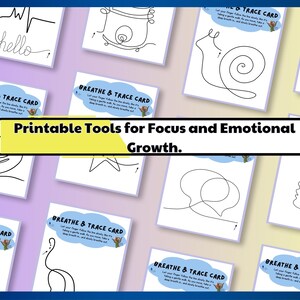 Printable Breathing Exercises for Focus and Calm, Therapy Tools for ...