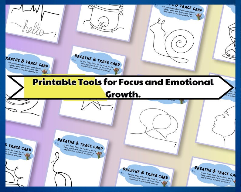 Printable Breathing Exercises for Focus and Calm, Therapy Tools for ...