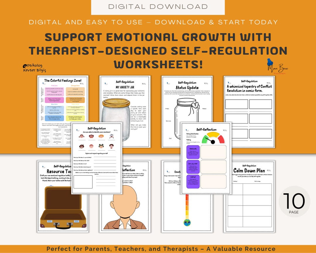 Self-regulation Worksheets for Kids, Social Emotional Learning ...